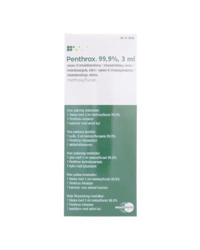 Penthrox 99,9% væske til inhalasjonsdamp 3 ml - Apotek 1