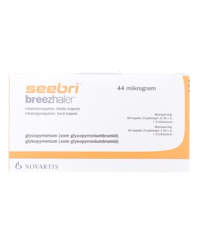 Seebri Breezhaler Inhalasjonspulver, hard kapsel 44 mikrog 3x30x1 stk ...