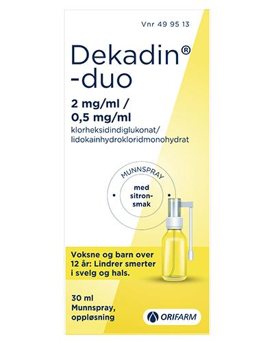 Dekadin-duo 2 mg/ml + 0,5 mg/ml munnspray med sitronsmak 30 ml - Apotek 1