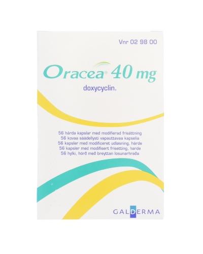 Oracea Kapsel med modifisert frisetting, hard 40 mg 4x14 stk - Apotek 1