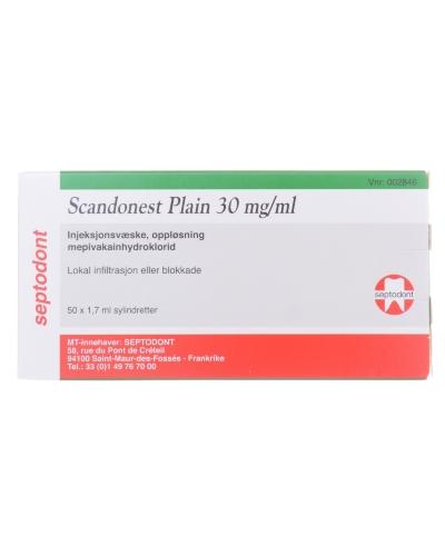 Scandonest Plain 30 mg/ml injeksjonsvæske, oppløsning sylindrette 50x1 ...