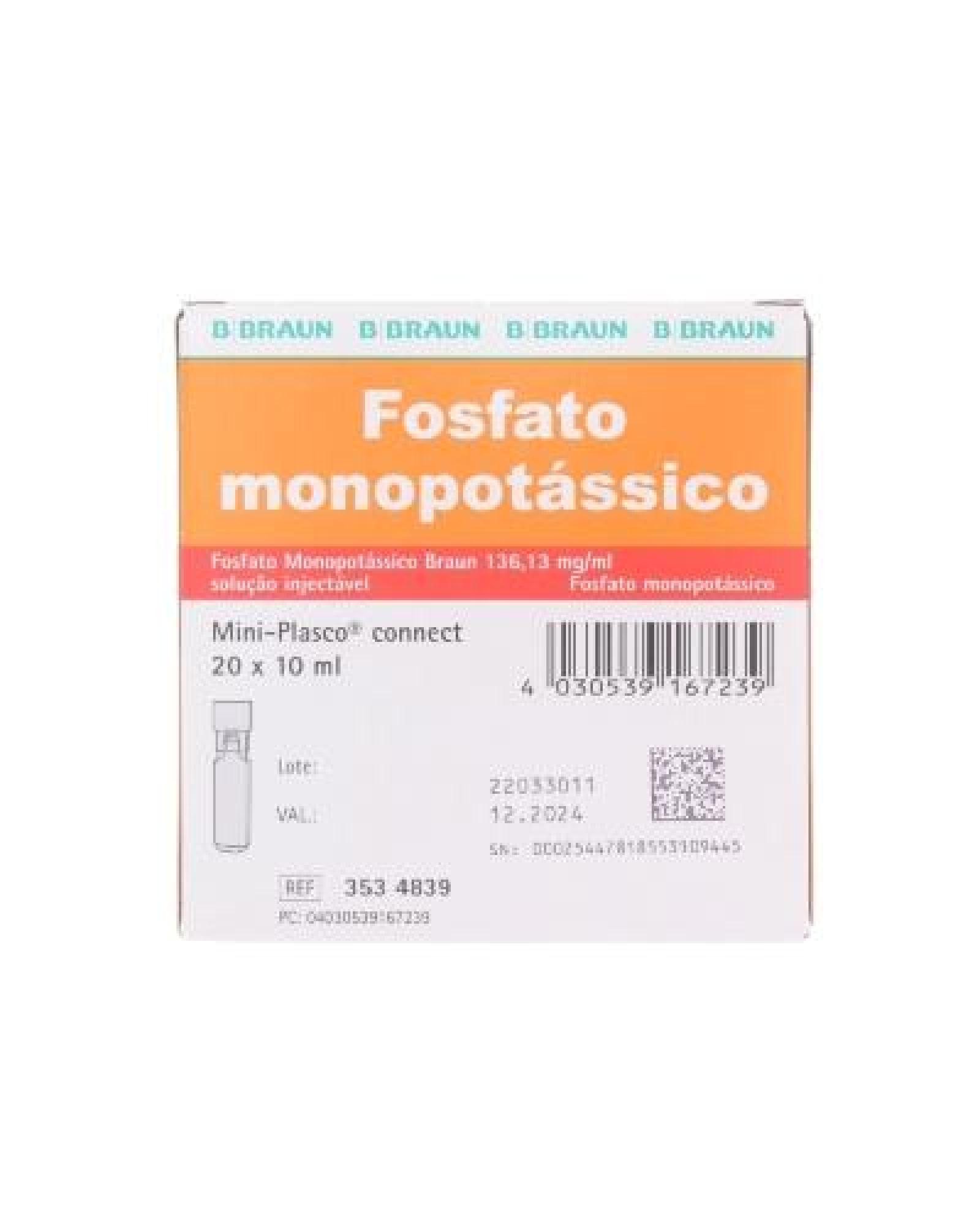Fosfat Monopotassico 2c4 136,13mg/ml infusjonskonsentrat 20x10 ml ...