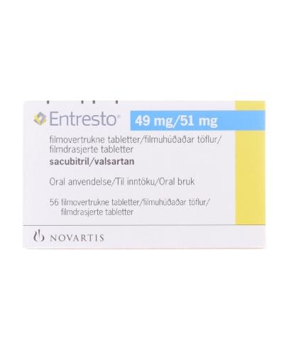 Entresto Tablett, filmdrasjert 49 mg/51 mg 56 stk - Apotek 1