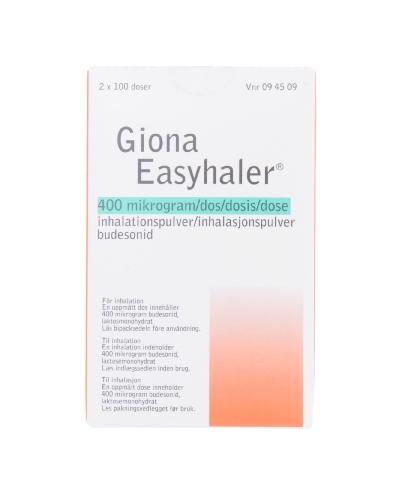 Giona Easyhaler Inhalasjonspulver 400 mikrog/dose 2x100 doser - Apotek 1