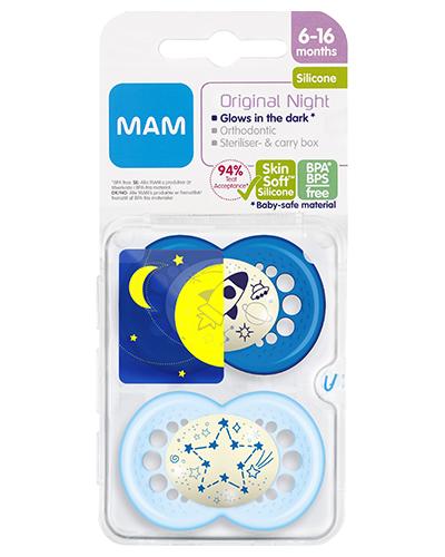 Mam Night narresmokk fra 6 måneder blå 2stk - Apotek 1