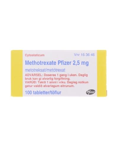 Methotrexate Pfizer Tablett 2,5 mg 100 stk - Apotek 1