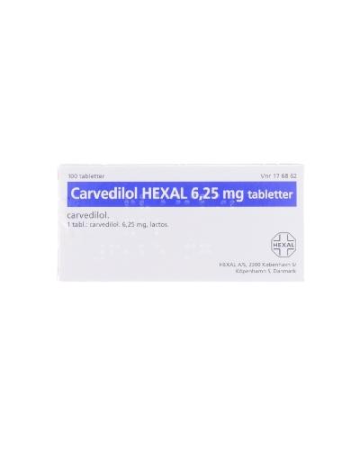 Carvedilol Hexal Tablett 6,25 mg 100 stk - Apotek 1