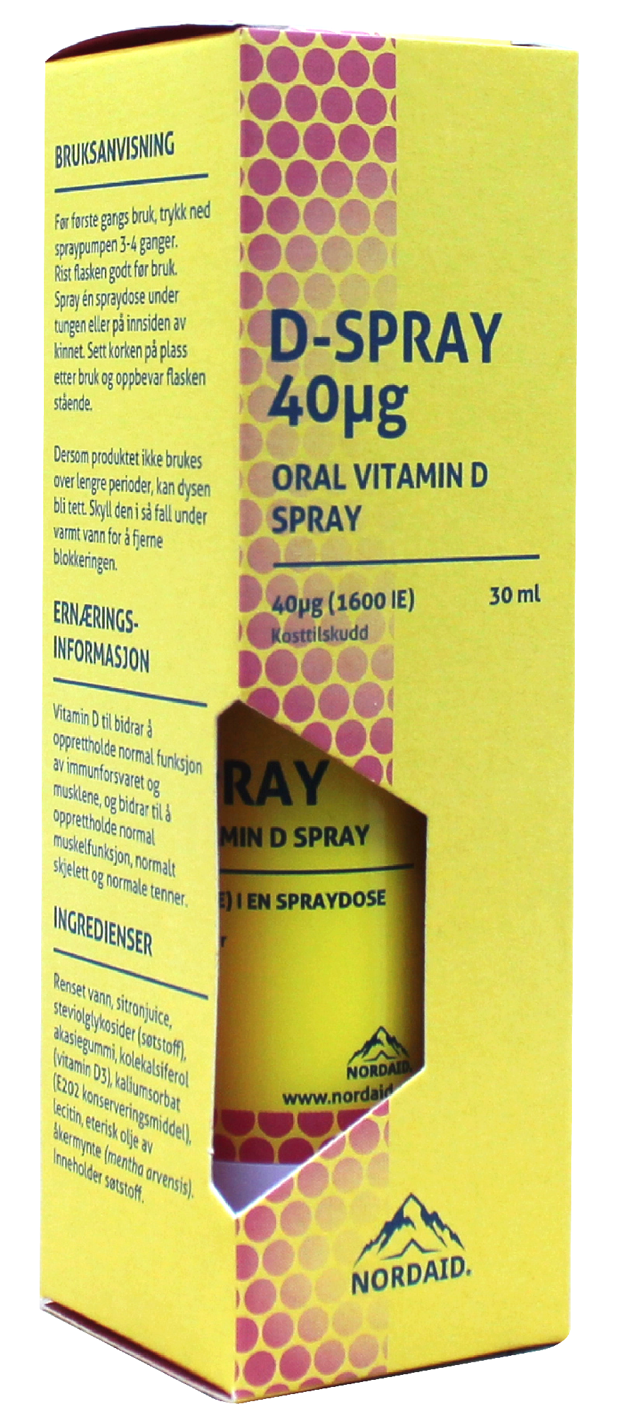Nordaid D-Spray vitamin D 40 mcg munnspray 30 ml - Apotek 1