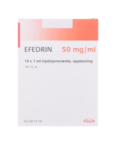Efedrin Injeksjonsvæske, oppløsning 50 mg/ml 10x1 ml - Apotek 1