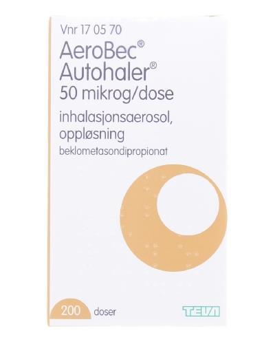 AeroBec Autohaler 50 mikrog/dose inhalasjonsaerosol, oppløsning 200 ...