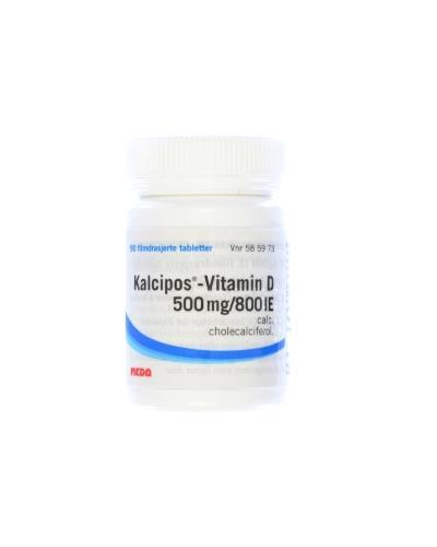 Kalcipos-Vitamin D Tablett, filmdrasjert 500 mg/800 IE 90 stk - Apotek 1