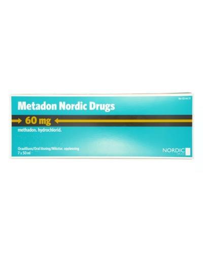 Metadon Nordic Drugs Mikstur, oppløsning 60 mg 7x50 ml - Apotek 1