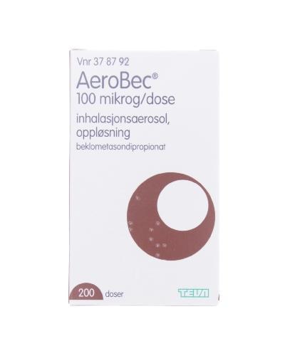 AeroBec 100 mikrog/dose inhalasjonsaerosol, oppløsning 200 doser - Apotek 1