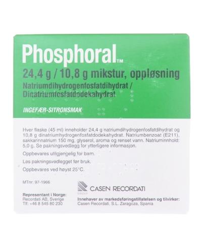 Phosphoral 24,4 g/10,8 g mikstur, oppløsning 2x45 ml - Apotek 1