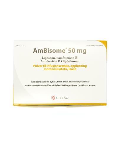 AmBisome Pulver til infusjonsvæske, oppløsning 50 mg 10x50 mg - Apotek 1