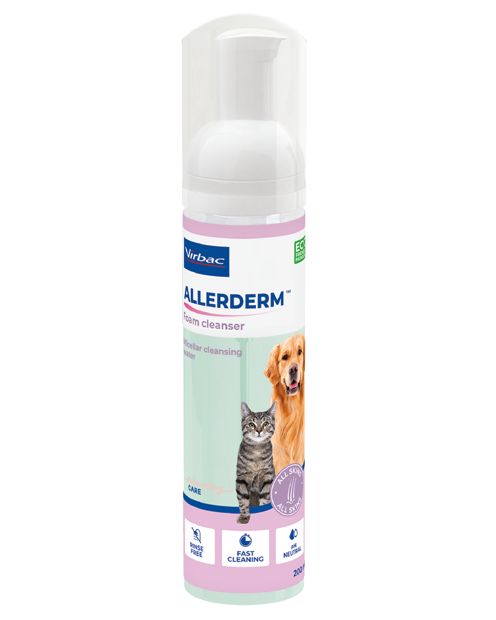 Allerderm Foam renseskum til dyr 200 ml - Apotek 1