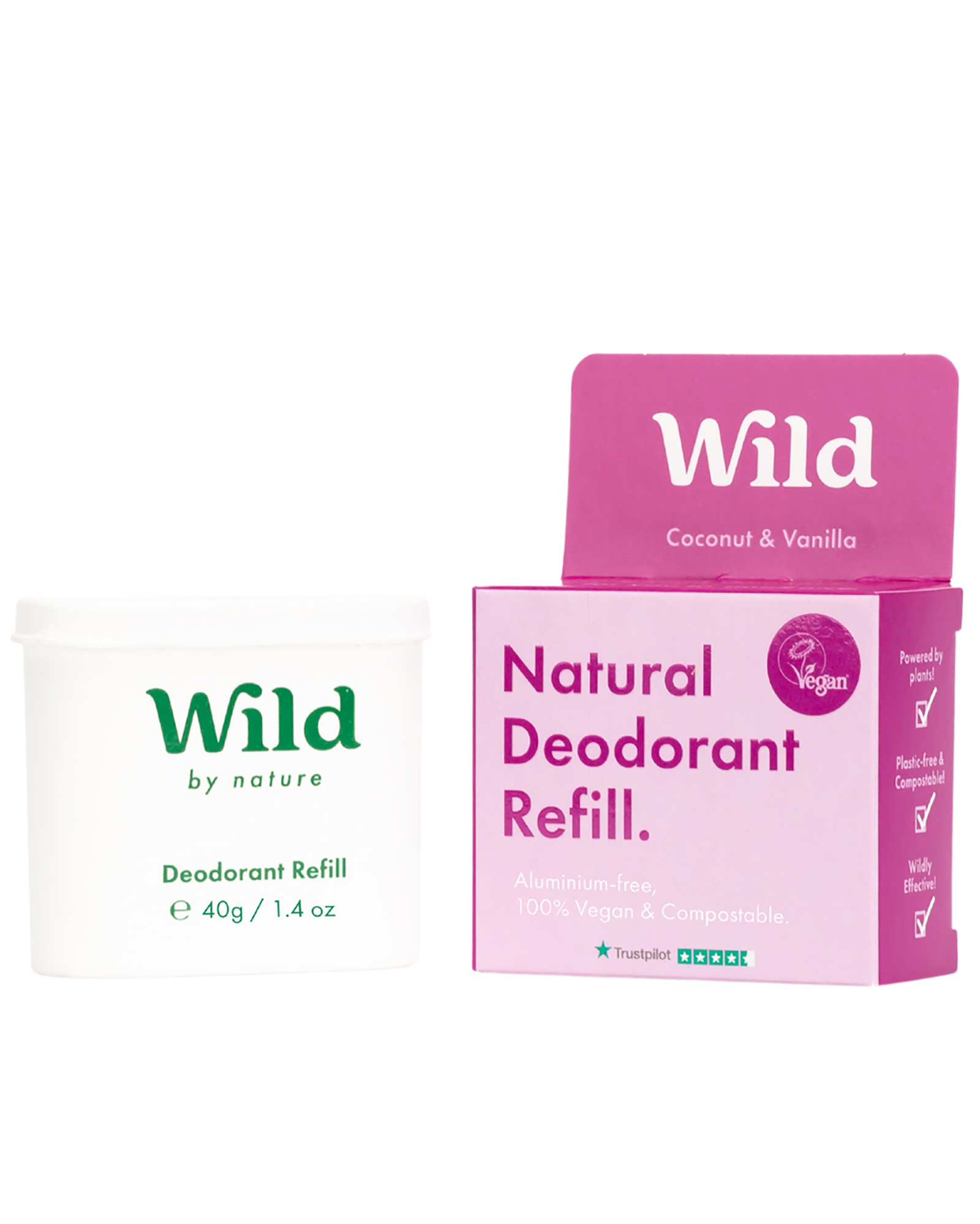 Wild Deo Coconut & Vanilla refill 40g - Apotek 1