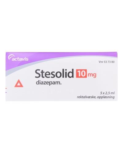Stesolid 10 mg/2,5 ml rektalvæske, oppløsning 5x2,5ml - Apotek 1