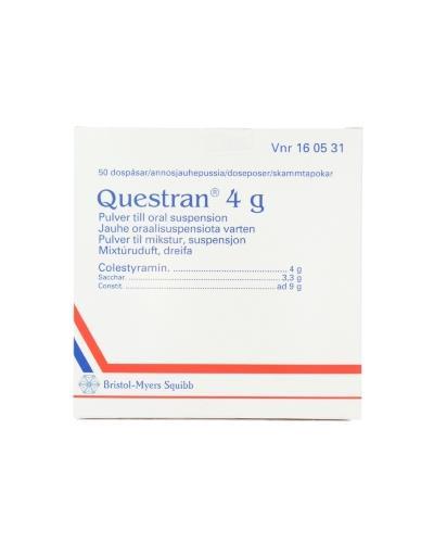 Questran Pulver til mikstur, suspensjon 4 g 50x4 g - Apotek 1