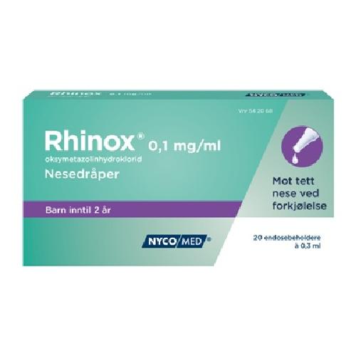 Rhinox 0,1mg/ml nesedråper endosebeholder 20x0,3ml - Apotek 1
