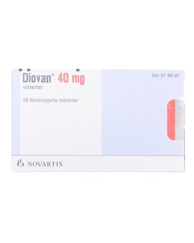 Diovan Tablett, filmdrasjert 40 mg 28 stk - Apotek 1