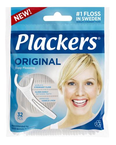 Plackers Original tanntrådbøyler med tannstikke 32 stk - Apotek 1