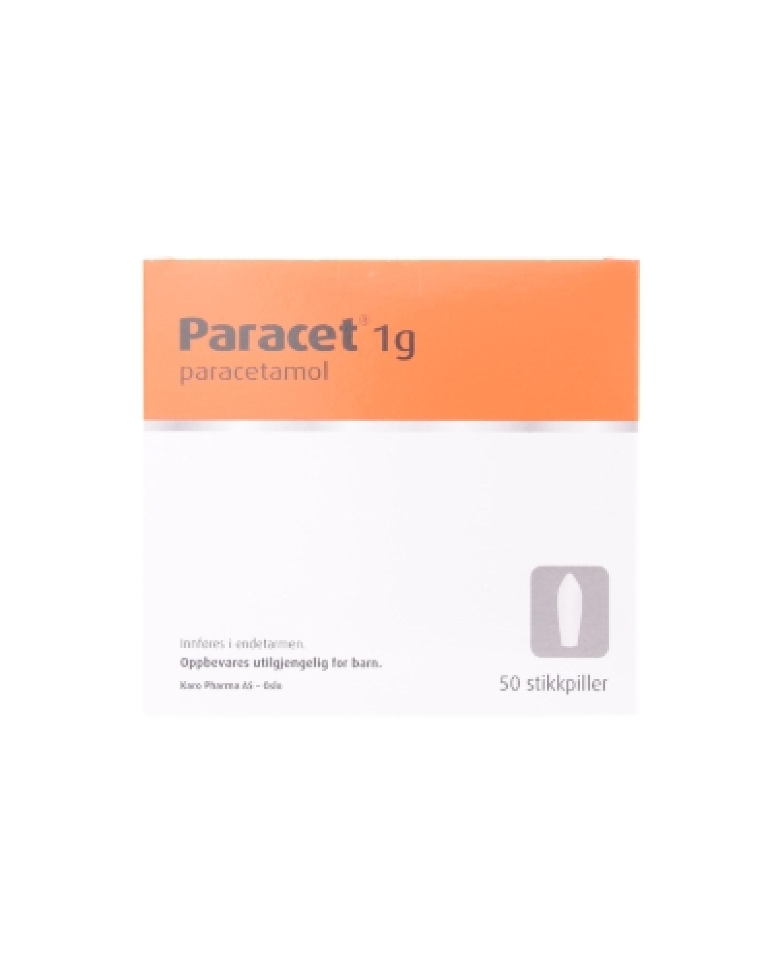 Paracet Stikkpille 1 g 50 stk - Apotek 1
