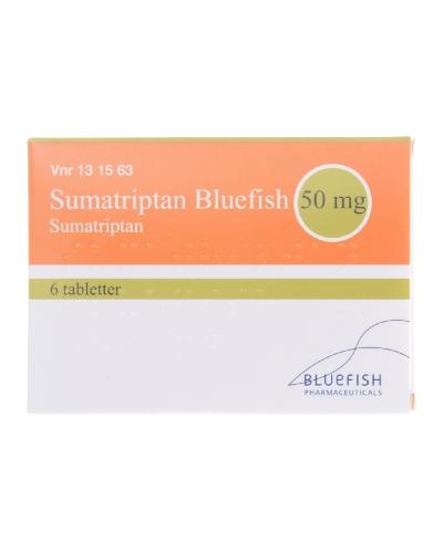 Sumatriptan Bluefish Tablett 50 mg 6 stk - Apotek 1