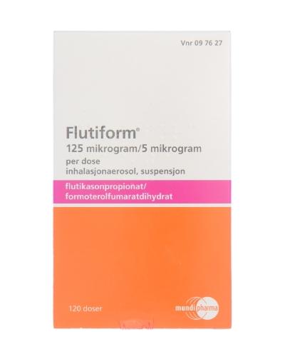 Flutiform Inhalasjonsaerosol, suspensjon 125 mikrog/5 mikrog 120 doser ...