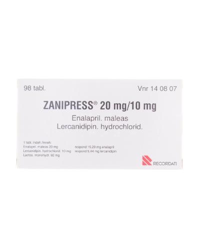 Zanipress Tablett, filmdrasjert 20 mg/10 mg 98 stk - Apotek 1