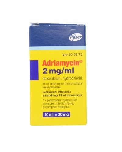 Adriamycin Injeksjonsvæske, oppløsning 2 mg/ml 10 ml - Apotek 1