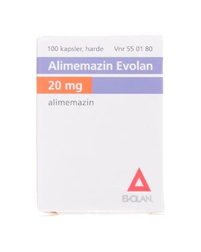 Alimemazin Evolan 20 mg harde kapsler boks av plast 100 stk - Apotek 1