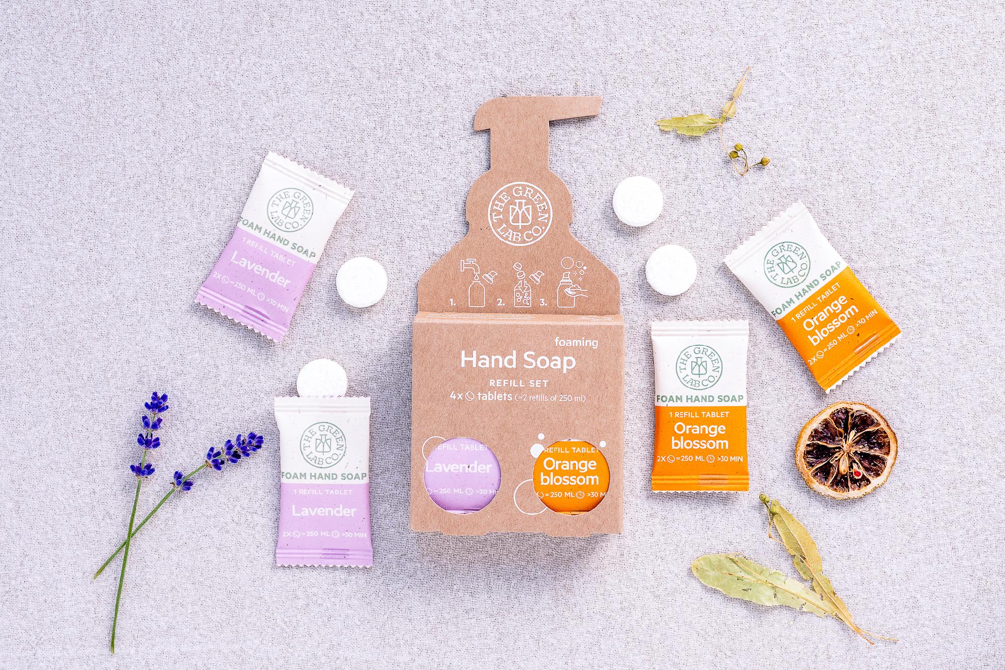 The Green Lab Co. håndsåpe refill appelsinblomst & lavendel 4x125 ml ...