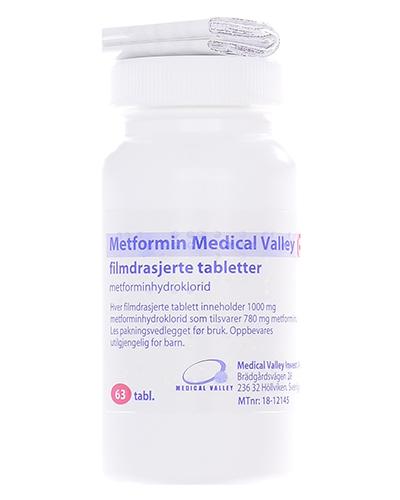 Metformin Medical Valley 1000 mg filmdrasjerte tabletter 63 stk - Apotek 1