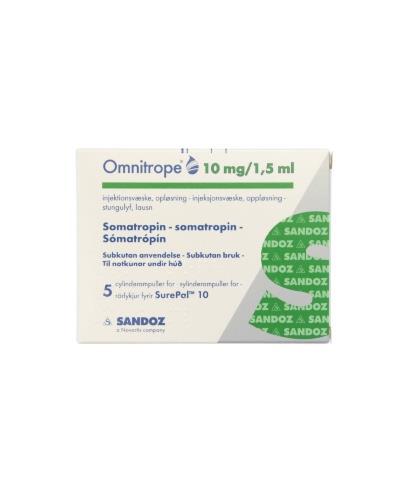 Omnitrope Injeksjonsvæske, oppløsning for SurePal 10 10 mg/1,5 ml 5x1,5 ...
