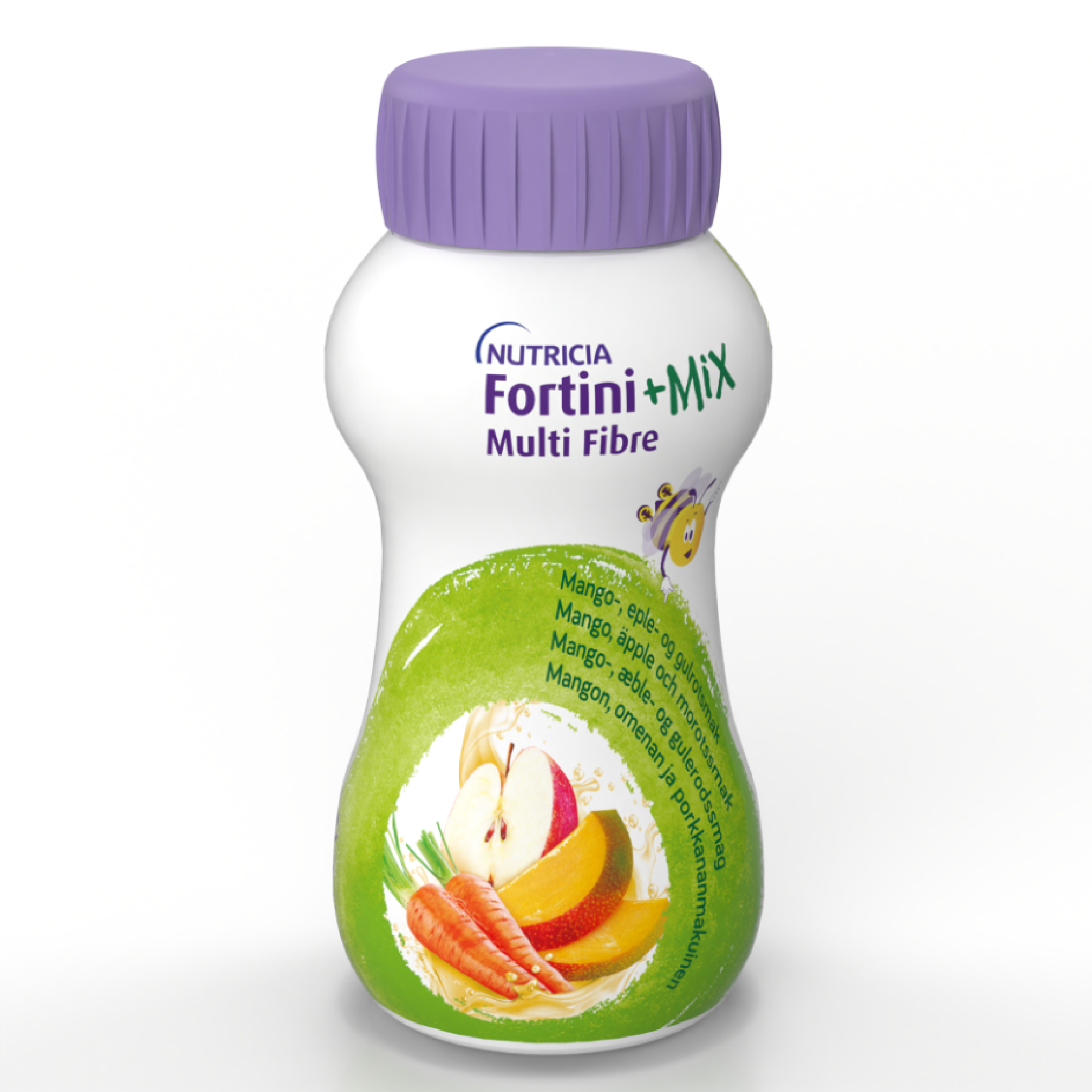 Fortini +Mix Multi Fibre næringsdrikk eple/mango/gulrot 4x200 ml - Apotek 1