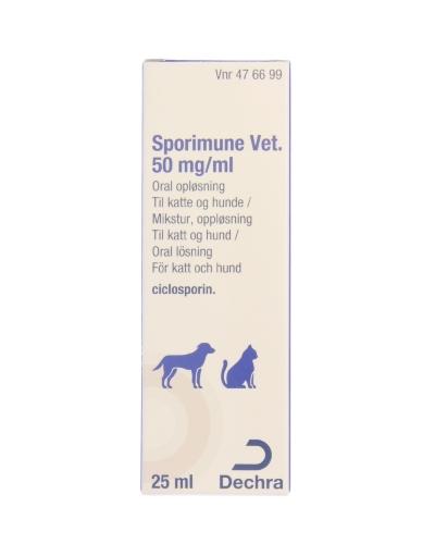 Sporimune vet 50 mg/ml mikstur, oppløsning til katt og hund 25 ml ...