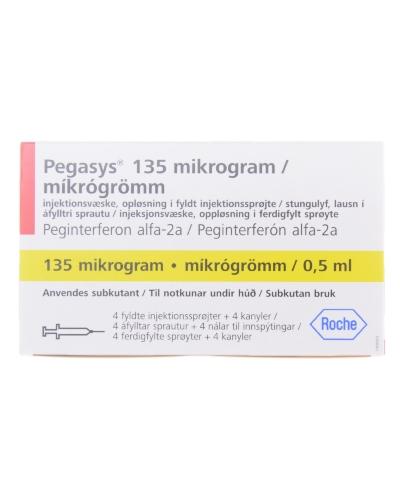 Pegasys Injeksjonsvæske, oppløsning 135 mikrog 4x0,5 ml - Apotek 1