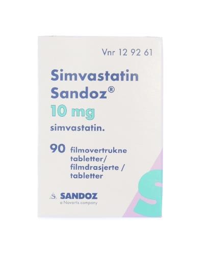 Simvastatin Sandoz 10 mg filmdrasjerte tabletter 90 stk - Apotek 1