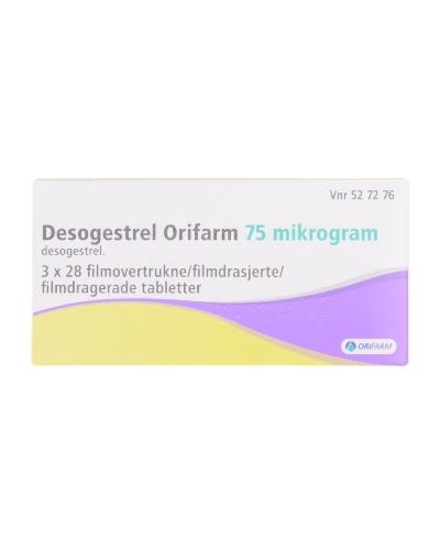 Desogestrel Orifarm 75 mikrog filmdrasjerte tabletter 3x28stk - Apotek 1