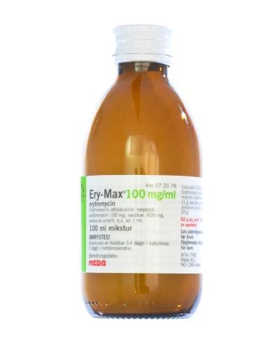Ery-Max Granulat til mikstur, suspensjon 100 mg/ml 100 ml - Apotek 1