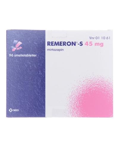 Remeron-S 45 mg smeltetabletter blisterpakning, endose 96 stk - Apotek 1
