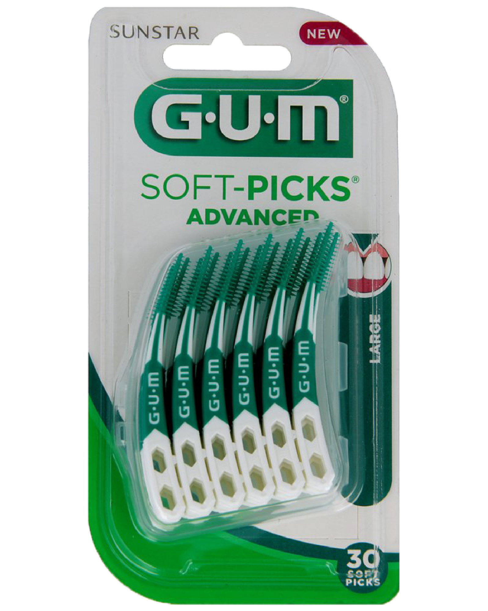 Gum Soft-Picks Advanced tannpirkere L 30stk - Apotek 1
