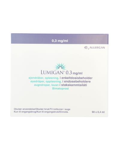 Lumigan Øyedråper, oppløsning 0,3 mg/ml 90x0,4 ml - Apotek 1