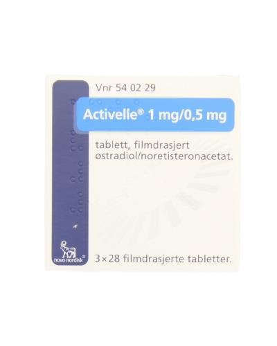 Activelle Tablett, filmdrasjert 1 mg/0,5 mg 3x28 stk - Apotek 1