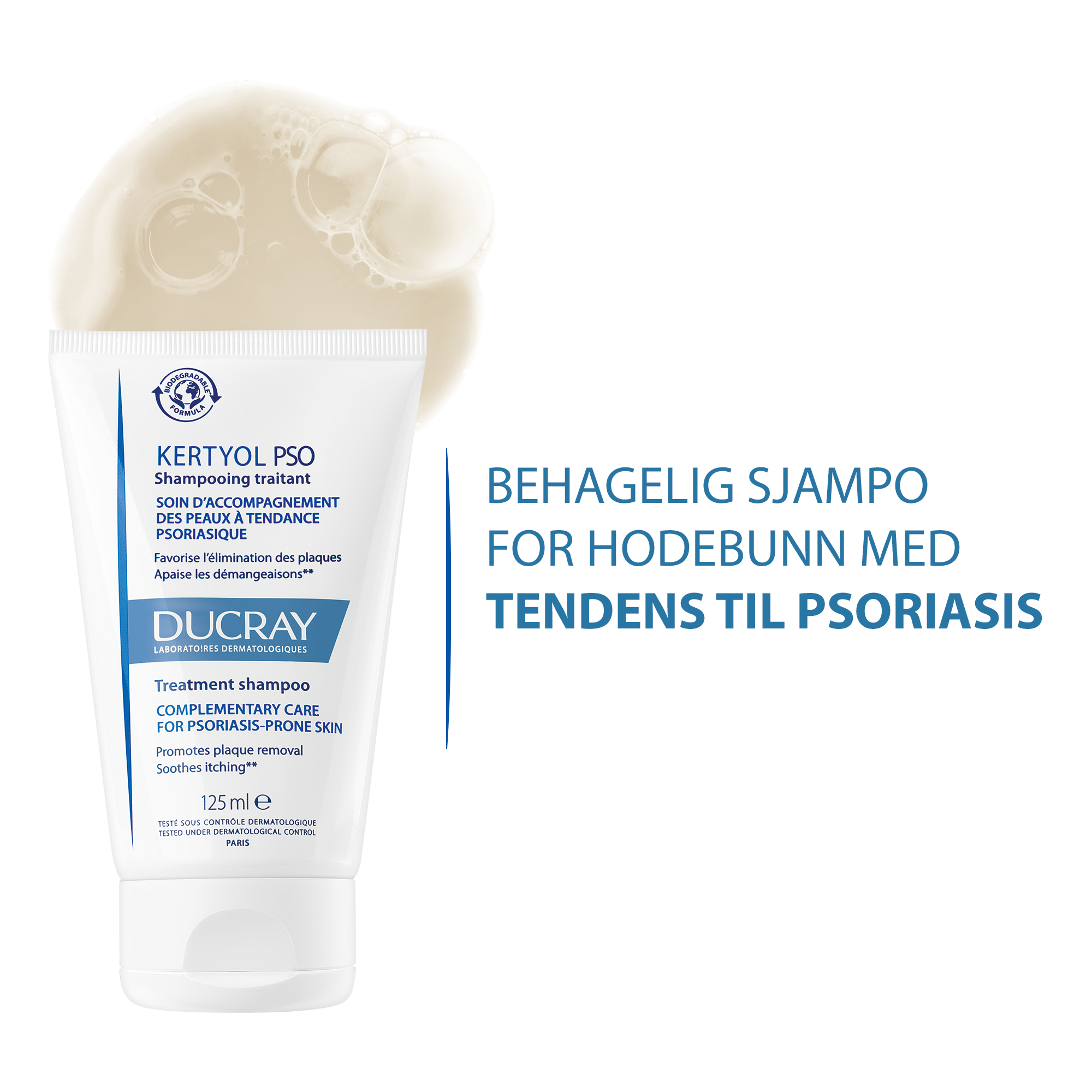 Ducray Kertyol PSO sjampo ved tendens til psoriasis 125 ml - Apotek 1