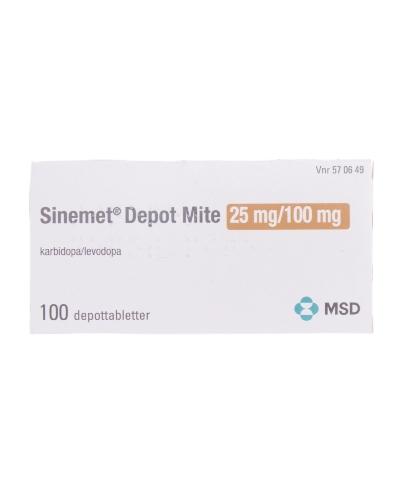 Sinemet Depot Mite 25 mg/100 mg depottabletter blisterpakning 100 stk ...