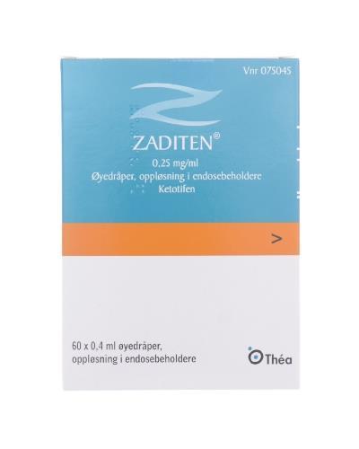 Zaditen 0,25 mg/ml øyedråper i endosebeholdere 60x0,4 ml - Apotek 1