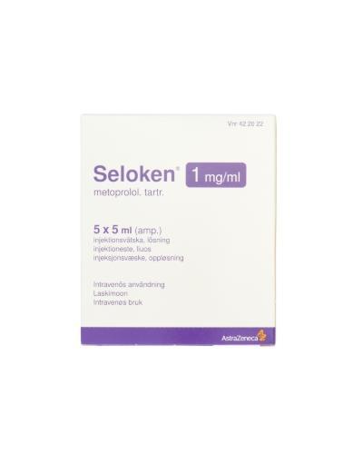 Seloken Injeksjonsvæske, oppløsning 1 mg/ml 5x5 ml - Apotek 1