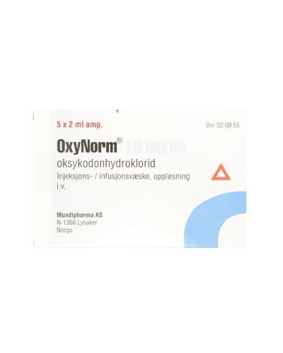 OxyNorm Injeksjons-/infusjonsvæske, oppløsning 10 mg/ml 5x2 ml - Apotek 1
